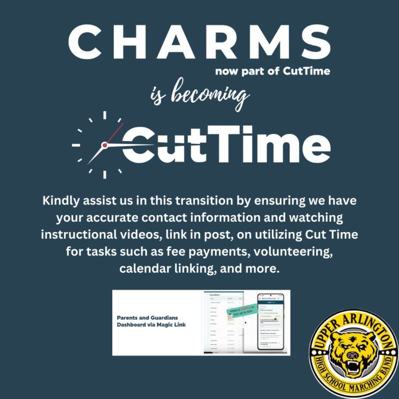 Switch from Charms to CutTime in May - UAHS Band Program